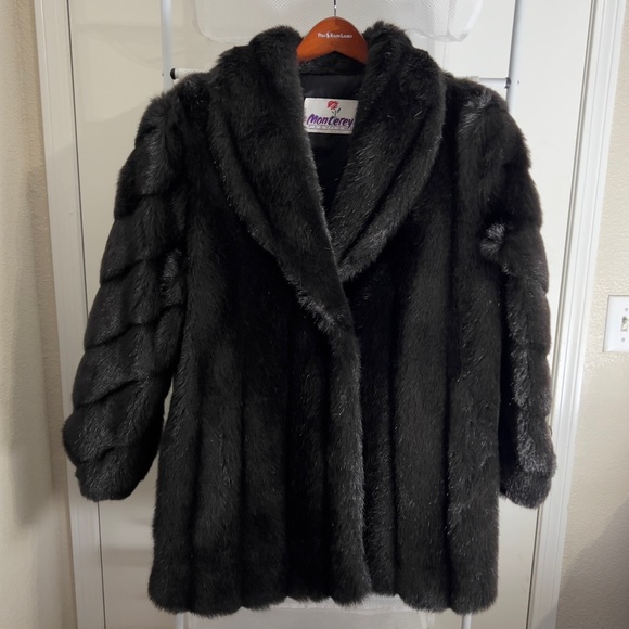 Monterey Fashions | Jackets & Coats | Vintage 8s Black Faux Fur Coat ...